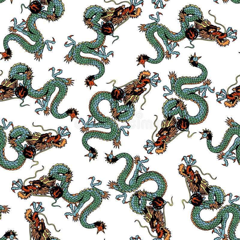Dragon pattern stock illustration. Illustration of attack - 59754122
