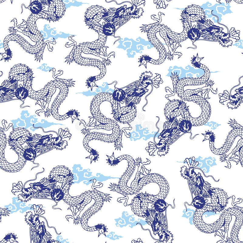 Dragon pattern stock vector. Illustration of flight, animal - 43538350