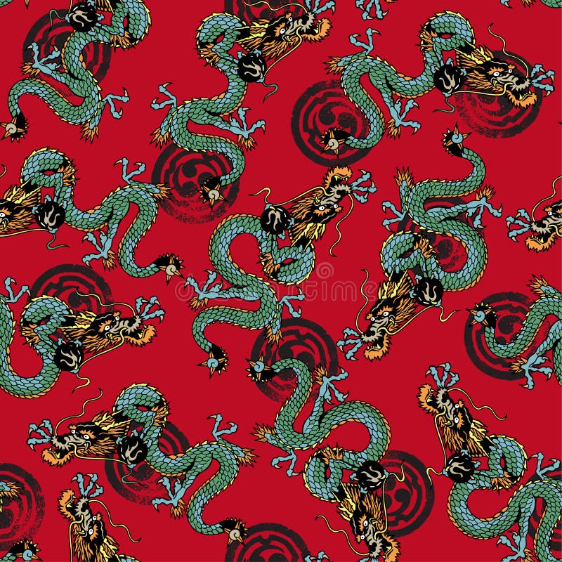 Dragon pattern stock illustration. Illustration of asia - 62086451