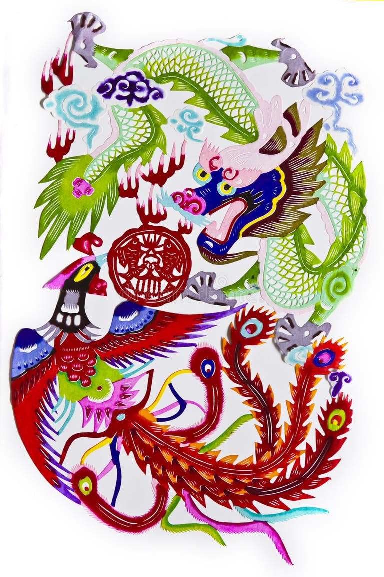 Phoenix Dragon Paper Cut Stock Illustrations – 31 Phoenix Dragon Paper ...