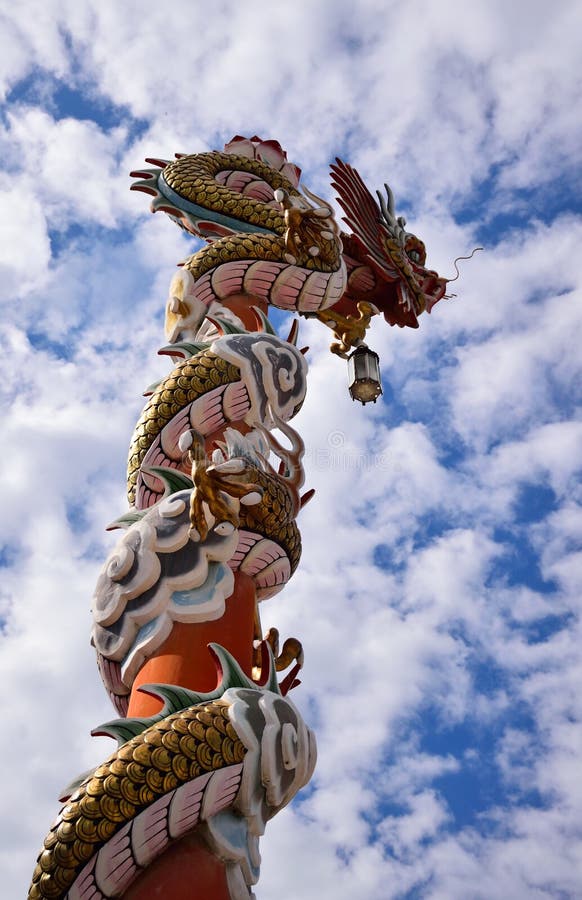 Dragon on the pillar stock image. Image of pillar, bluesky - 48481571