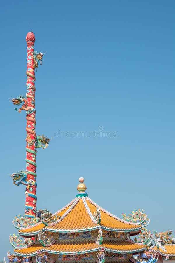 Dragon pillars stock photo. Image of decorative, roof - 36760174