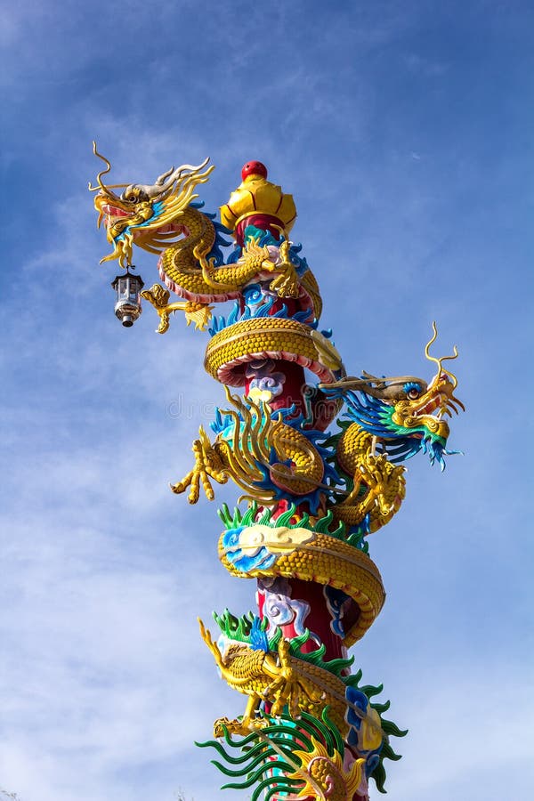 Dragon on pole stock image. Image of decorative, ancient - 25416613