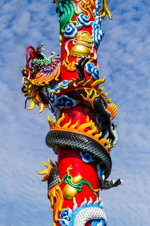 Dragon pole stock photo. Image of colored, multi, fashion - 140174006