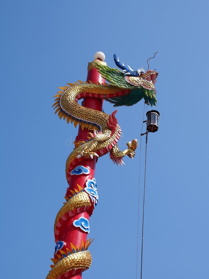 Dragon pole stock image. Image of architecture, ancient - 37781291