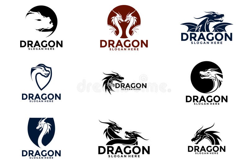 Dragon Premium Logo Set, Dragon Logo Vector Template Stock Vector ...