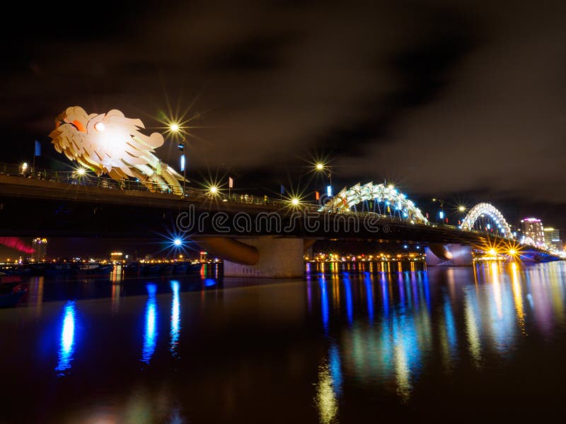 Dragon River Bridge in Da Nang Stock Photo - Image of dragon, crossing ...