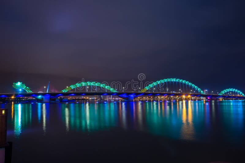 Dragon River Bridge Rong Bridge in Da Nang. Stock Photo - Image of ...