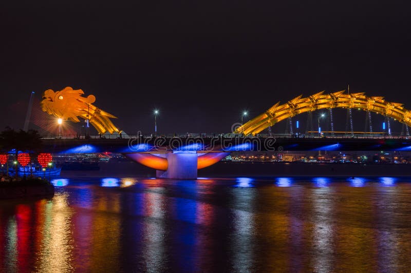 Dragon River Bridge stock photo. Image of design, blue - 95380272