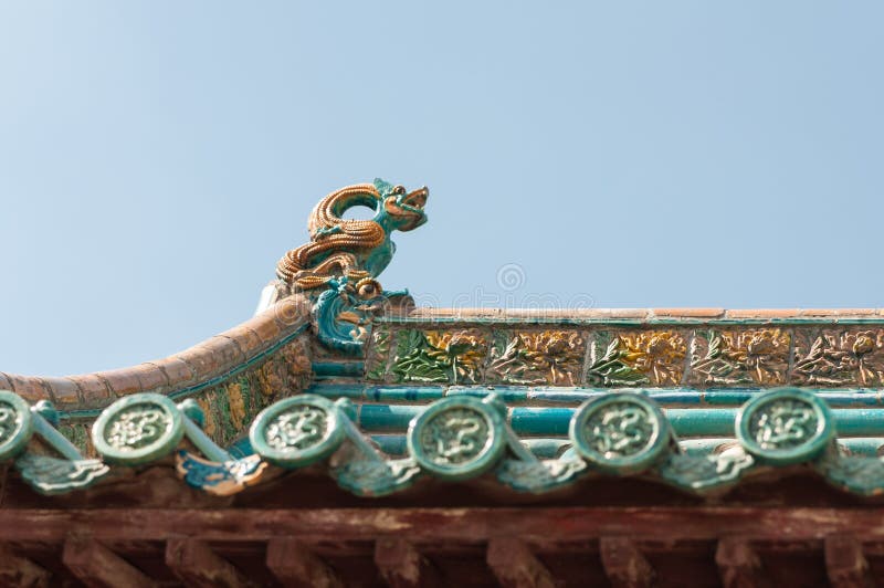 Dragon on the roof stock image. Image of culture, pavilion - 194001773