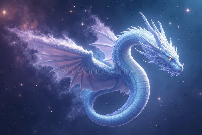 Dragon S Celestial Space Odyssey Stock Illustration - Illustration of ...