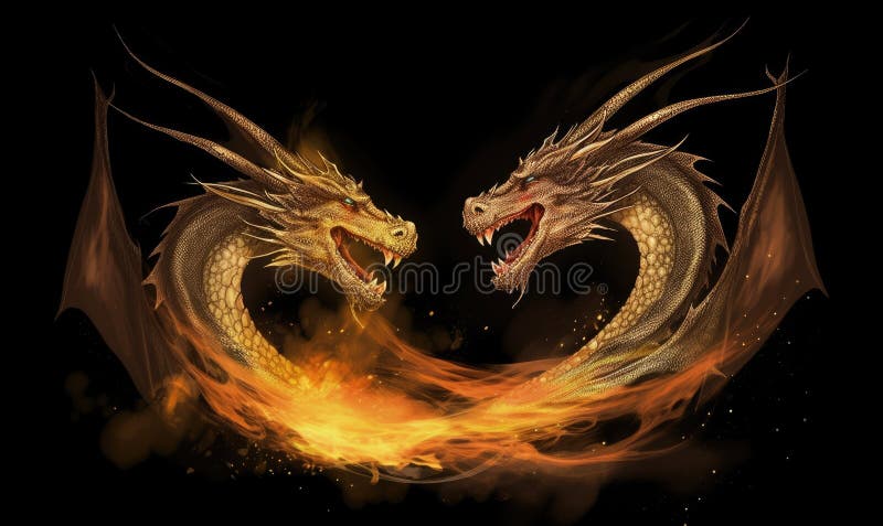 The Dragon S Flames Lit Up the Night Sky Creating Using Generative AI ...