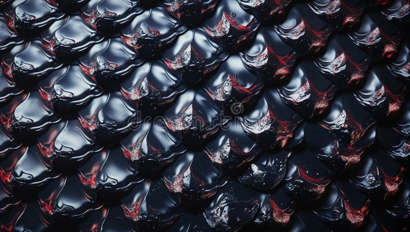 Dragon Scale Armor Texture - Deep Black Obsidian with Shimmering Sharp ...