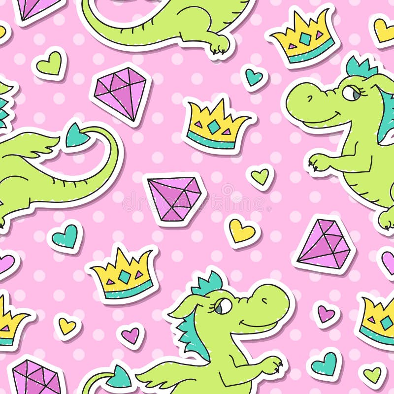 Dragon seamless pattern stock vector. Illustration of drawing - 78463384