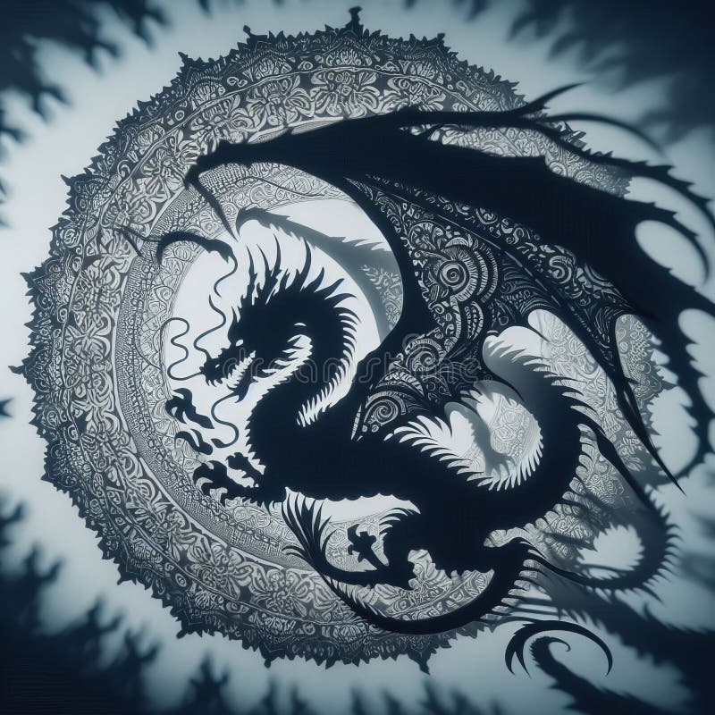 Dragon Shadows a Photogram of a Dragon with the Shadow Creating Stock ...