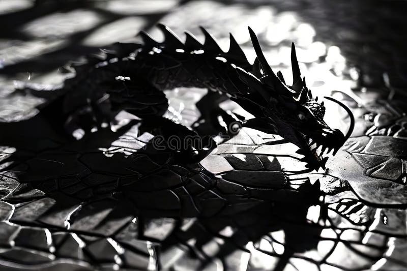 Dragon Shadows a Photogram of a Dragon with the Shadow Creating Stock ...