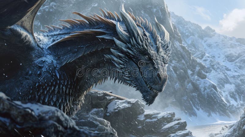 A Dragon with Sharp Spikes and Sharp Teeth Stock Illustration ...