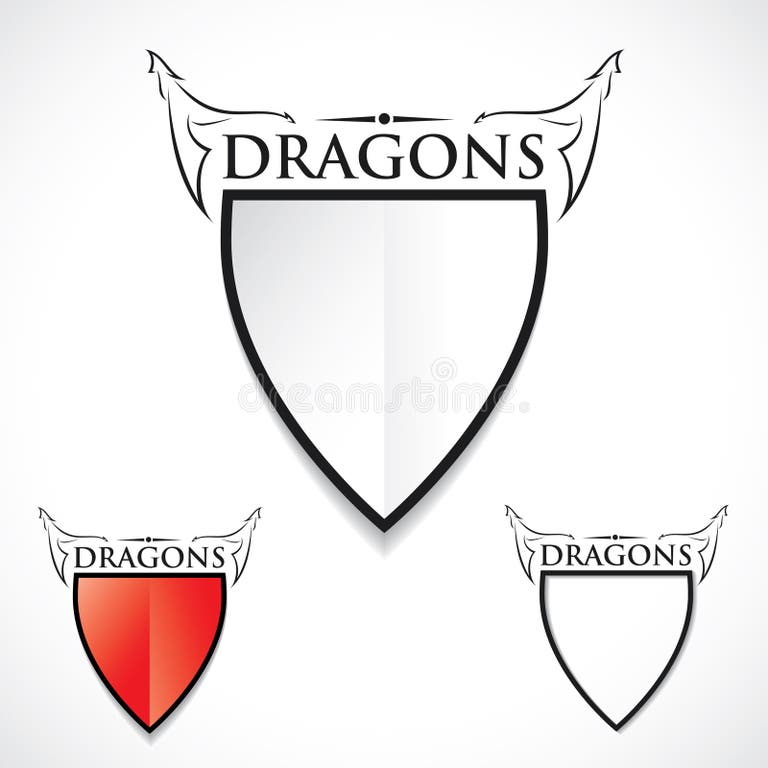 Dragon shield stock vector. Illustration of protection - 30383411