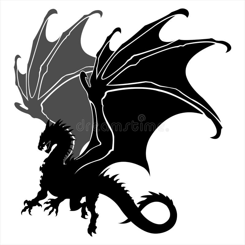 Dragon Silhouette Stock Illustrations – 25,019 Dragon Silhouette Stock ...