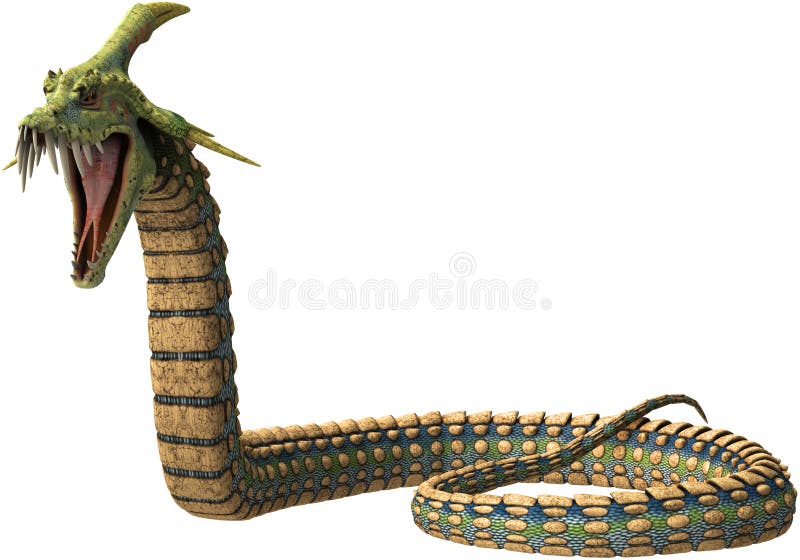 Evil Dragon Snake Monster Isolated Stock Photo - Image of freak ...