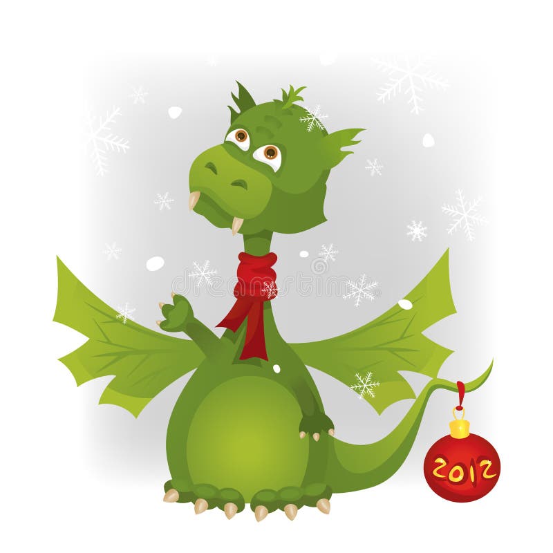 Dragon and snow stock vector. Illustration of holiday - 21421599