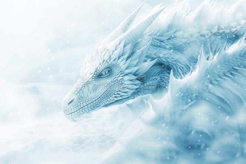 Dragon in Snow stock illustration. Illustration of drawing - 318563545