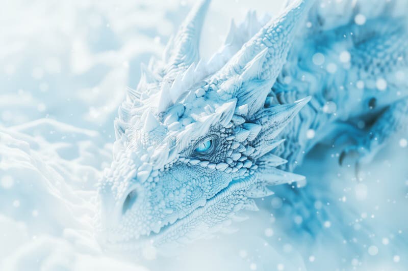 Dragon in Snow stock illustration. Illustration of painting - 318688674