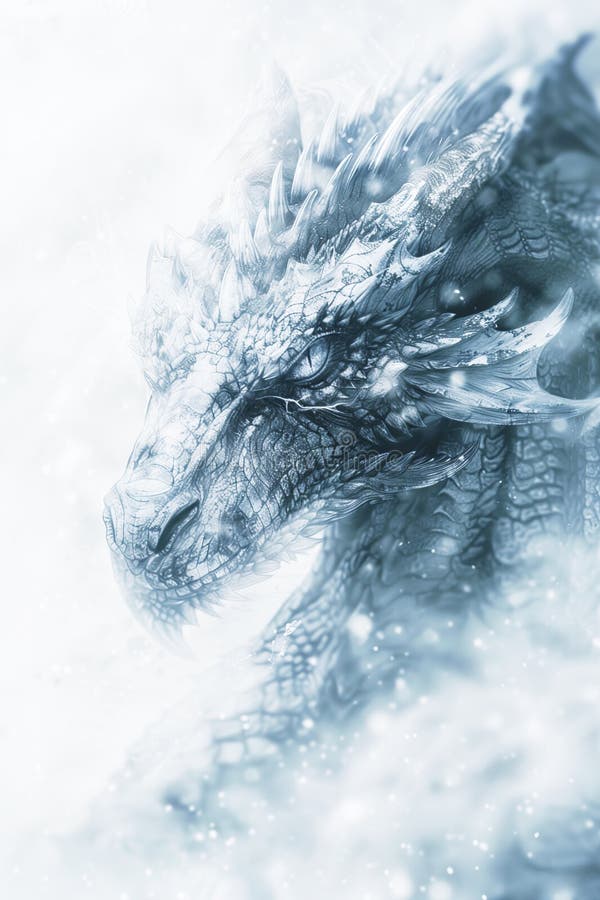Dragon in Snow stock illustration. Illustration of frost - 319730078