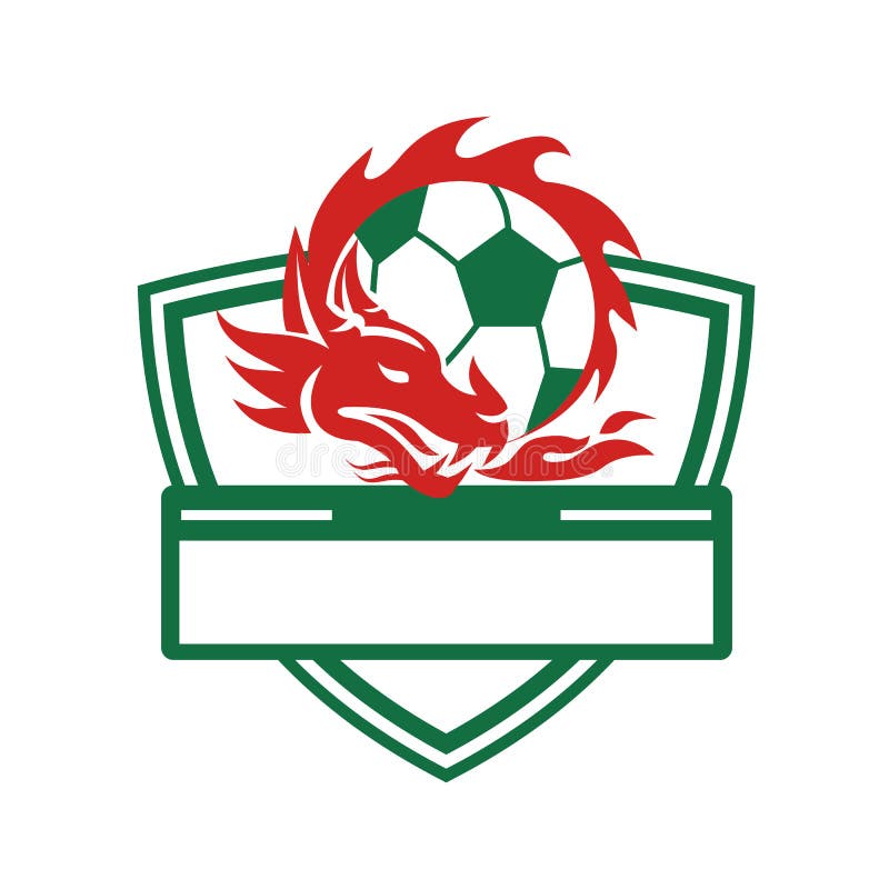 Dragon Soccer Ball Crest Rojo Ilustración del Vector - Ilustración de ...