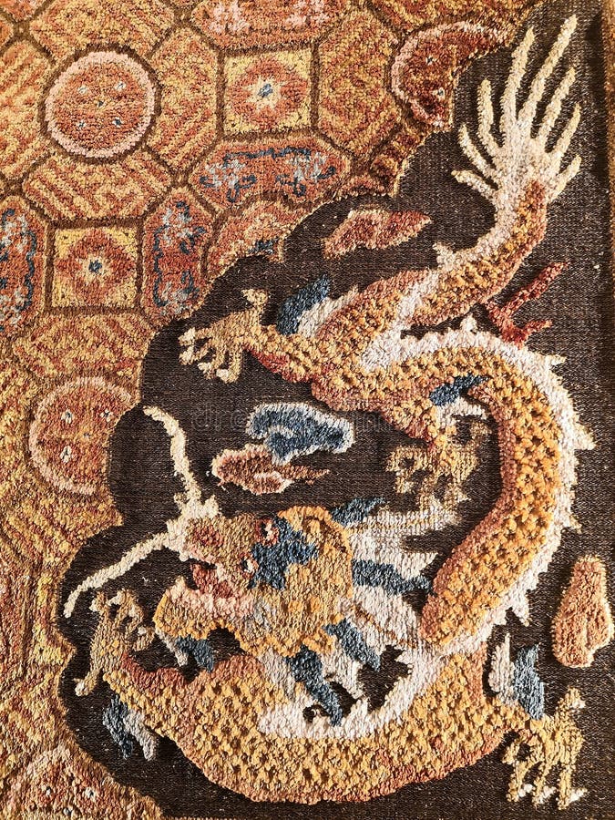 A Carpet Embroidered with Dragons Editorial Photo - Image of dragon ...