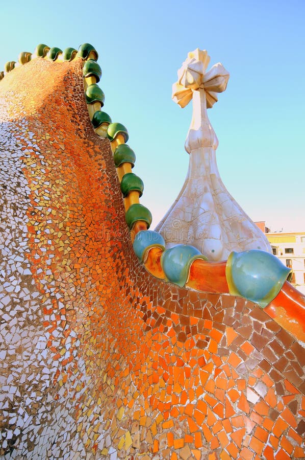 Gaudi blue - Casa Batllo editorial stock image. Image of europe - 14733969