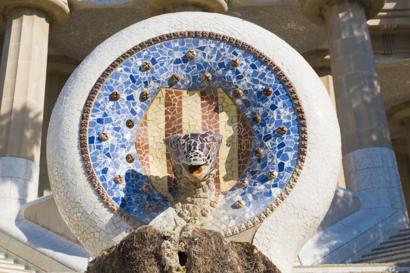 The Dragon Stairway in the Park Guell, Barcelona Editorial Stock Photo ...