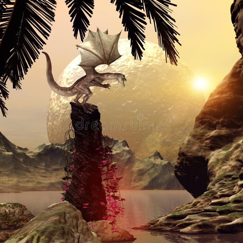 Dragon standing stock vector. Illustration of claws, flying - 34751318