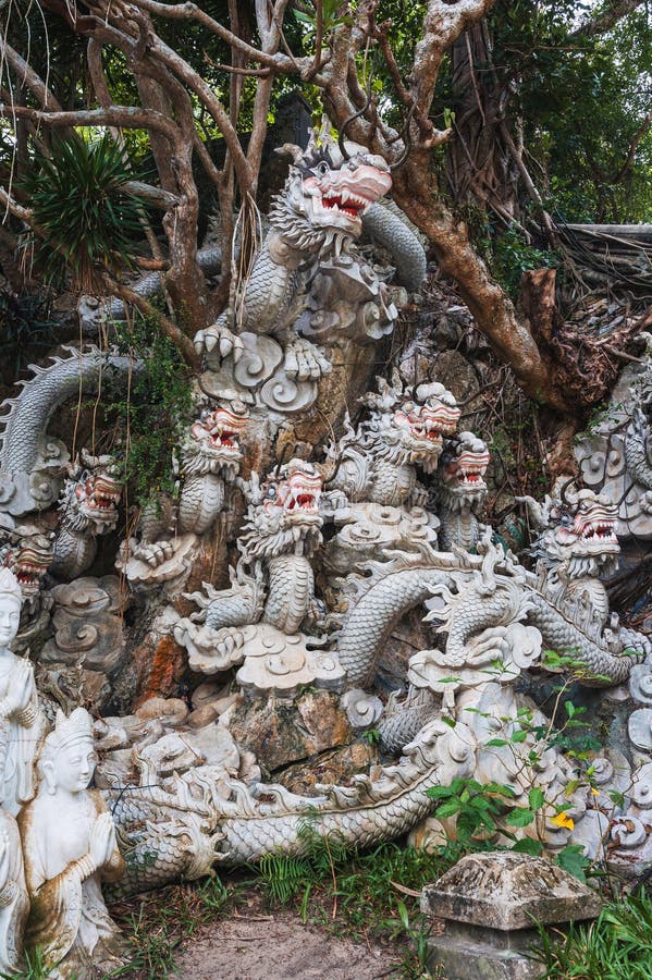 Dragon Statue in the Marble Mountains of Da Nang, Vietnam Stock Image ...