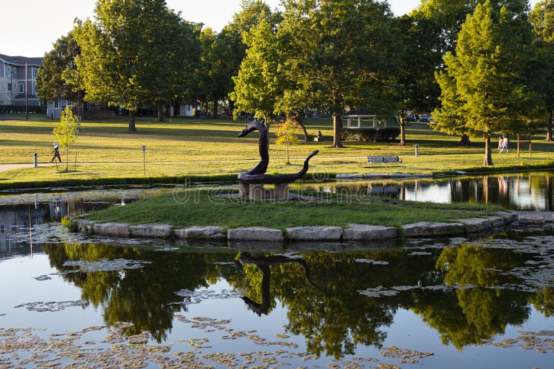 Dragon Statue in the Middle of Sar Ko Par Pond Stock Image - Image of ...