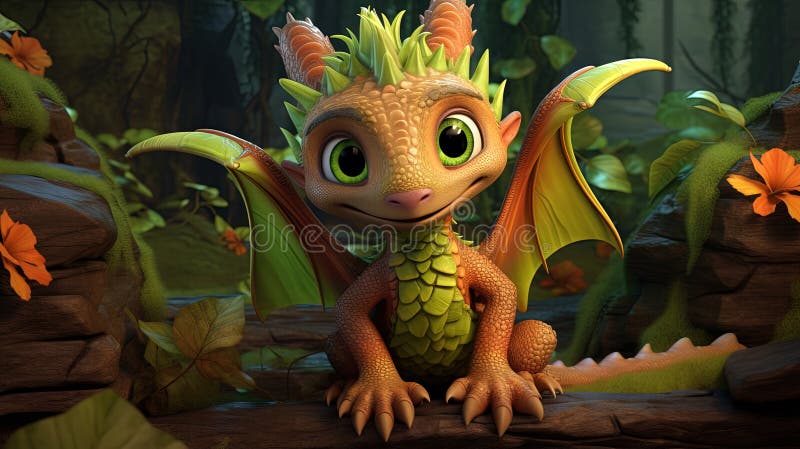 Dragon Street Art in Cute Style Stock Illustration - Illustration of ...