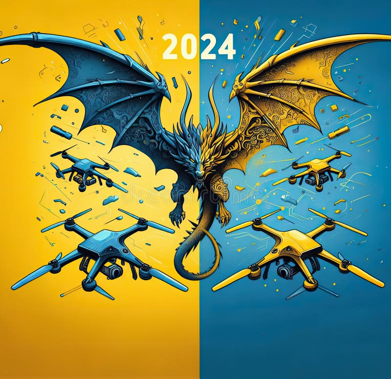 The Dragon is the Symbol of 2024. the Dragon Flies with the Drones ...
