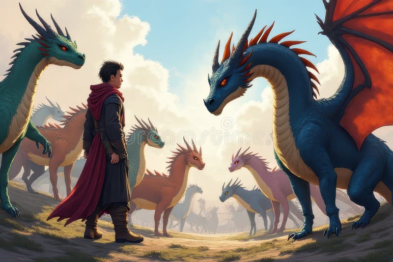 Dragon Tamer Artwork stock illustration. Illustration of fantastical ...