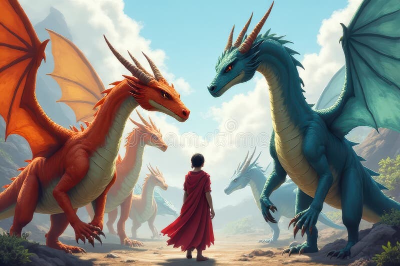 Dragon Taming Illustration stock illustration. Illustration of fantasy ...