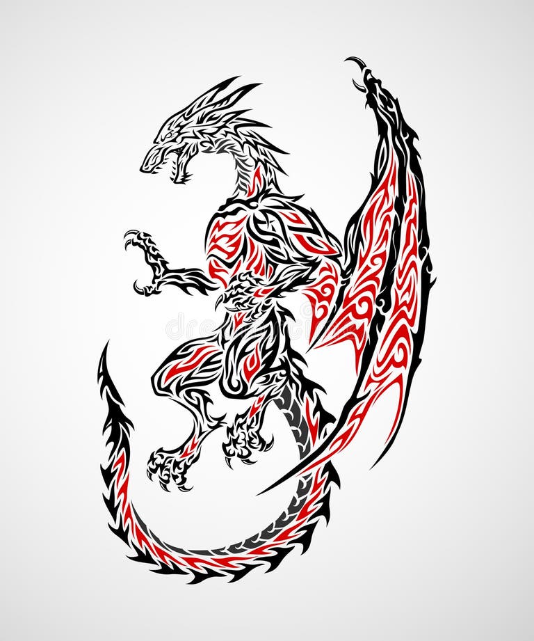 Fantasy Abstract Dragon Tattoo Stock Illustrations – 8,626 Fantasy ...