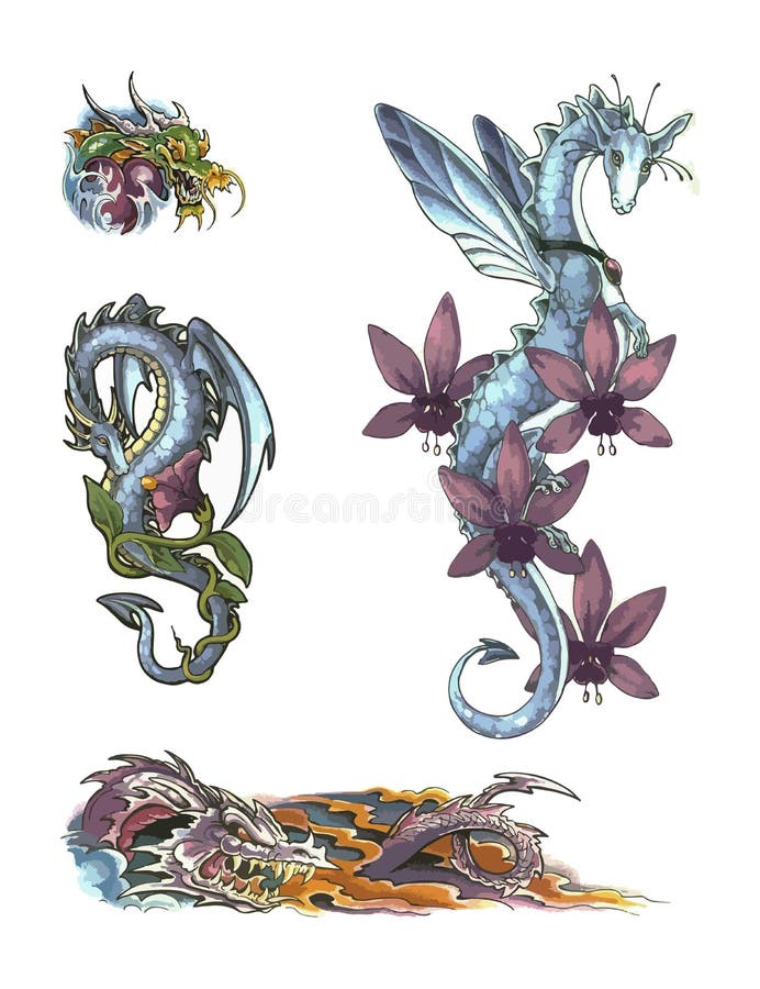 Dragon Labels Stock Illustrations – 694 Dragon Labels Stock ...