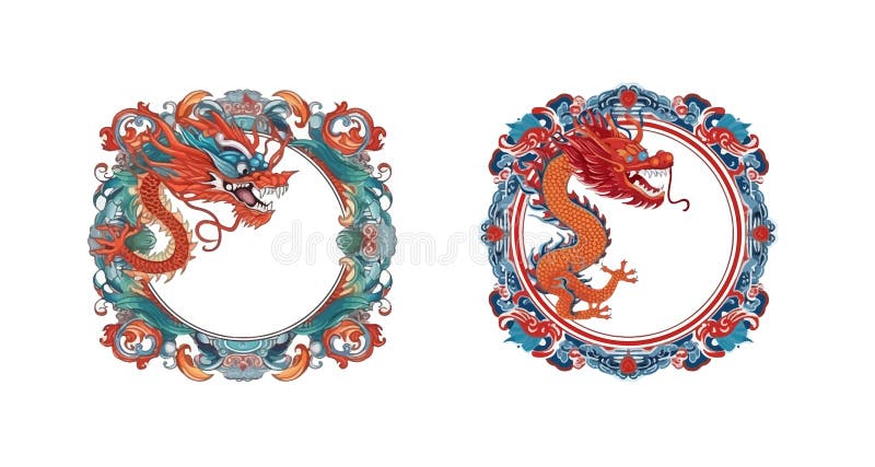 Chinese Dragon Corner Border Stock Illustrations – 19 Chinese Dragon ...