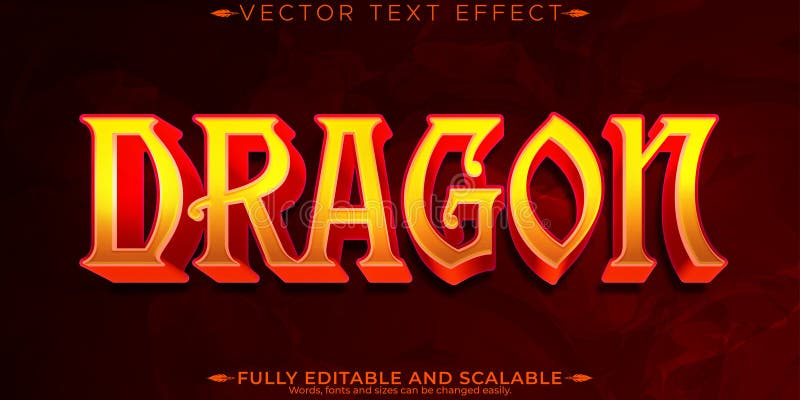 Dragon Text Effect, Editable Mythical and Legendary Customizable Font ...