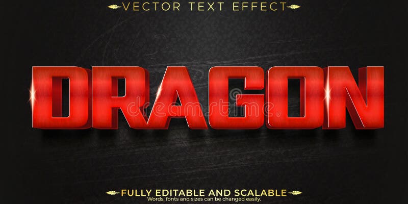 Dragon Text Effect, Editable Samurai and Fighter Text Style Stock ...