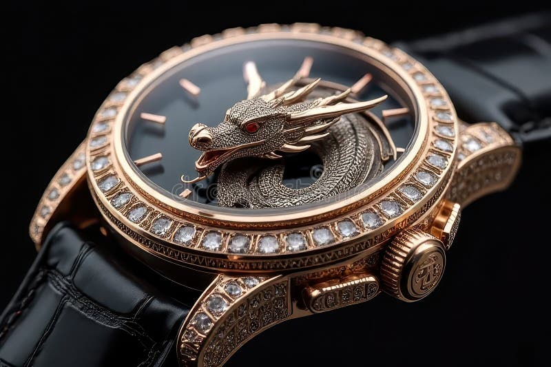 Dragon-Themed Watch Design stock illustration. Illustration of ...