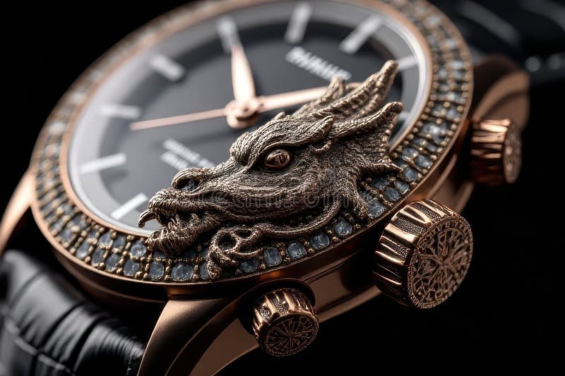 Dragon-Themed Watch Design stock illustration. Illustration of ...