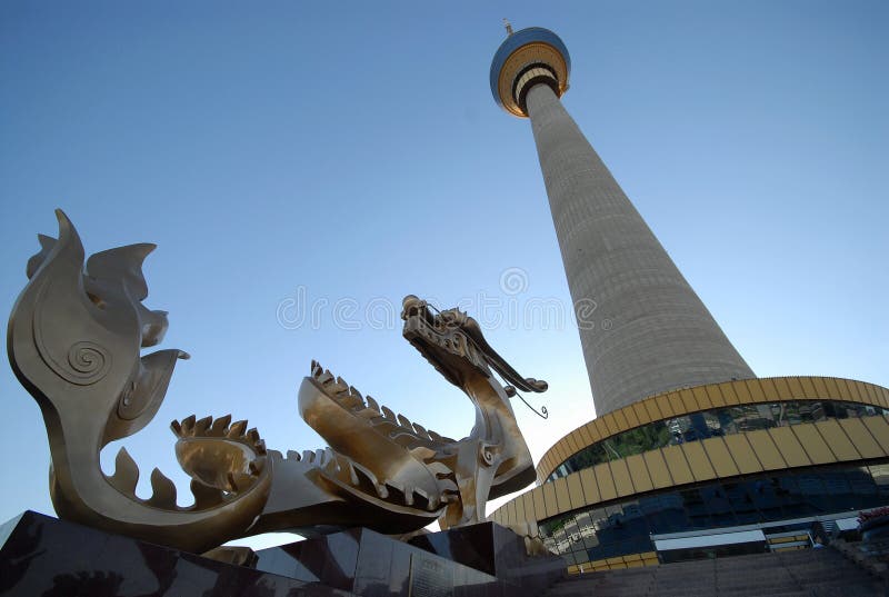 Dragon&tower stock photo. Image of tower, china, capital - 3247930
