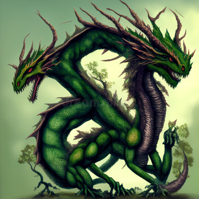 Dragon of Tree, Generative AI Illustration Stock Illustration ...