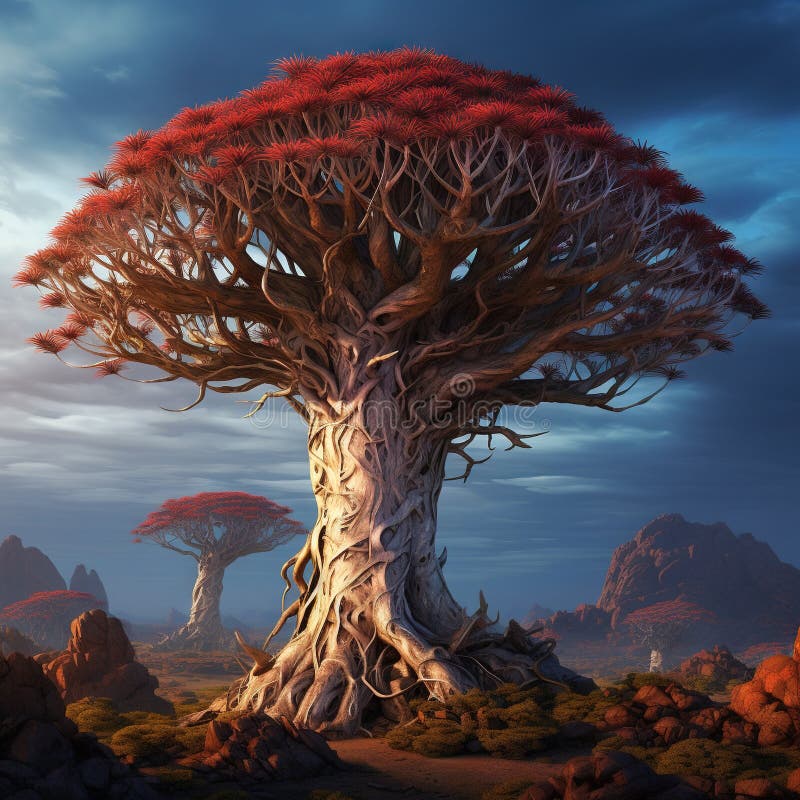 Ai Generated Illustration Wildlife Concept of Dragon Tree Stock ...