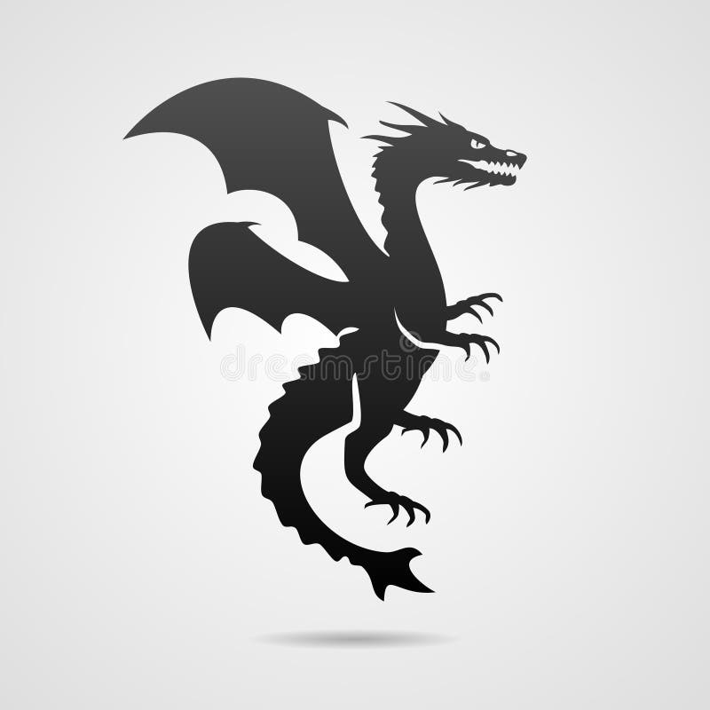Black Dragon Front stock vector. Illustration of dragon - 116987081